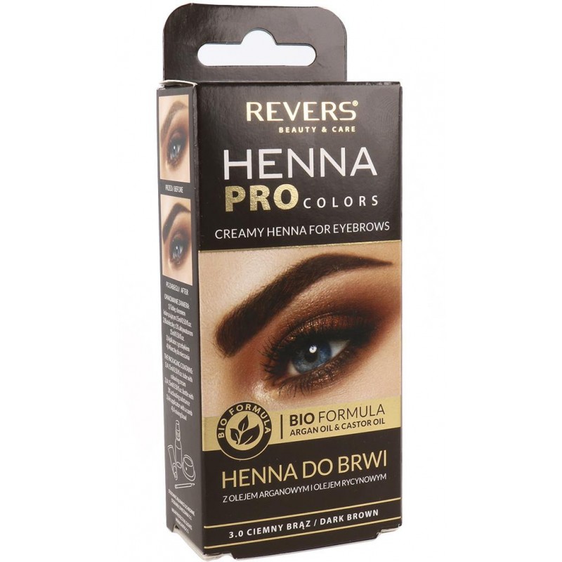 Henna do brwi REVERS Olejek arganowy CIEMNY BRĄZ - Ecoverso